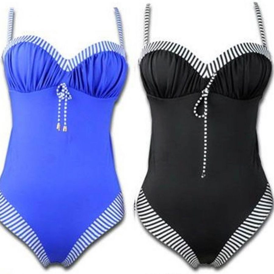 One Piece Swimwear Size 8 10 12 14 Dark Navy Blue Boho Paisley Bathers ...