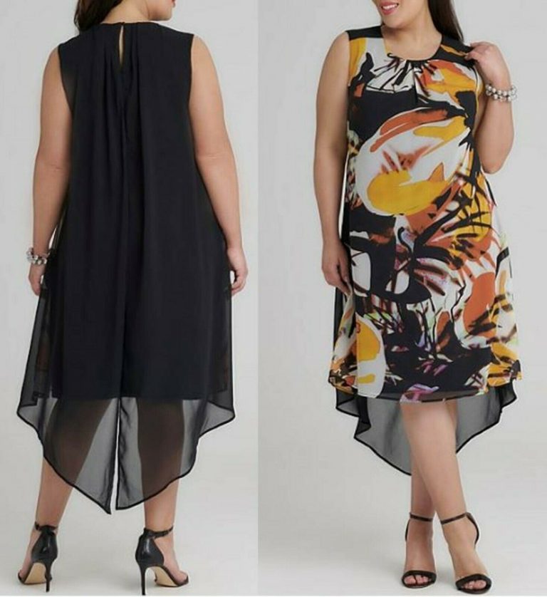 TAKING SHAPE TS Dress Plus Size 14 16 18 RRP$179.95 Black Orange Hi Low ...